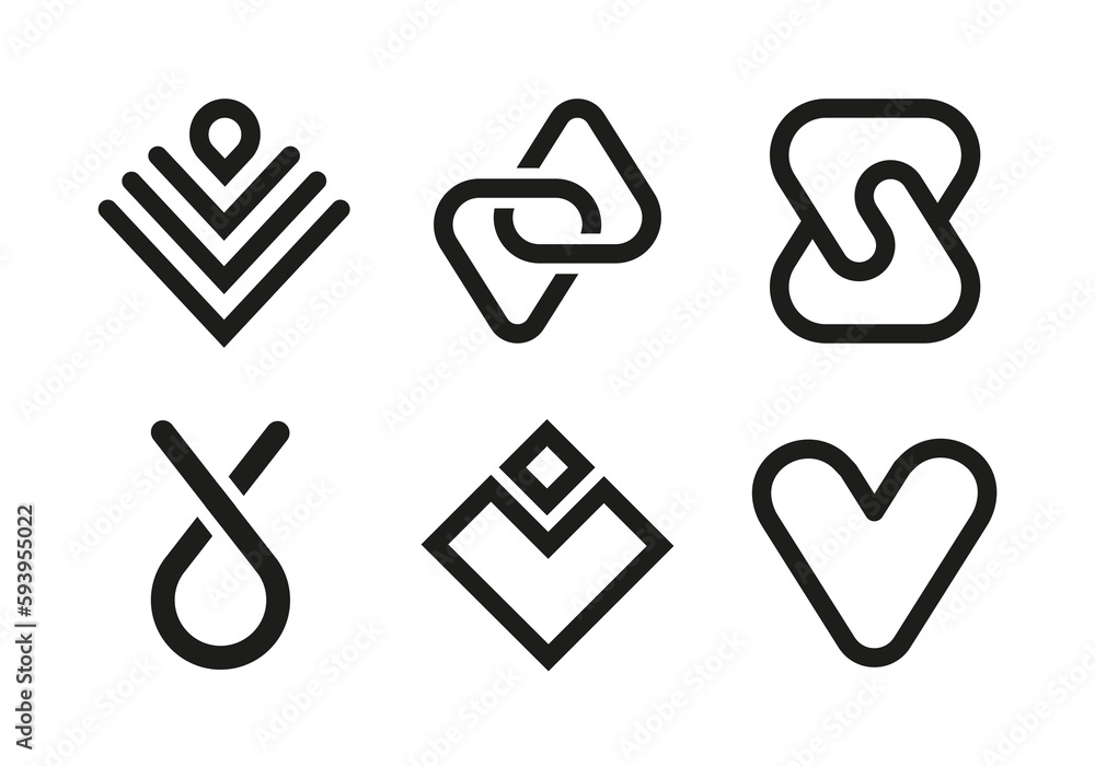 Vetor de Collection of minimalist graphic symbols in vector for logos ...