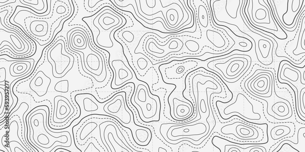 Ocean topographic line map with curvy wave isolines vector illustration ...