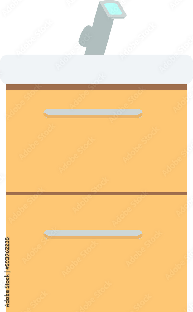 Sink with automated tap semi flat color raster object. Full sized item ...