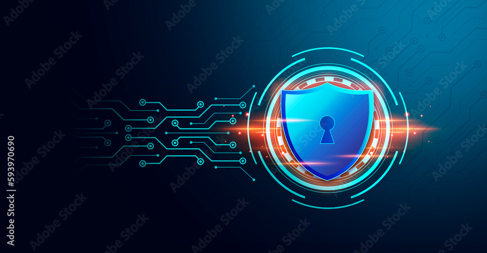 Protection Network Security Computer And Safe Your Data Concept Shield Icon Cyber Security