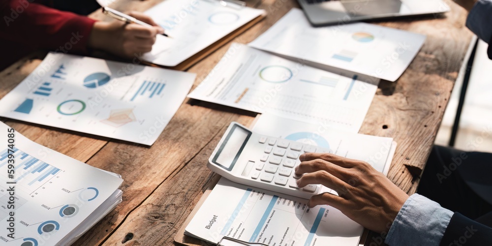 teamwork business people accounting concept financial, tax, budget ...