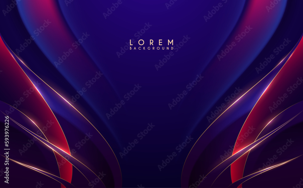 Abstract blue and red background with golden elements Stock Vector ...