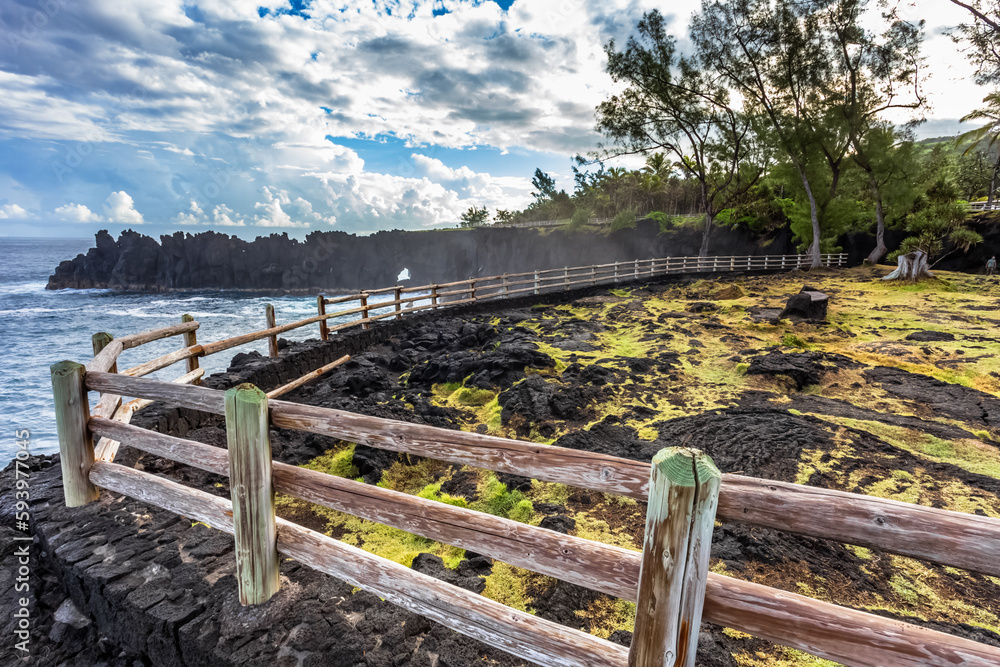 Site touristique du Cap Méchant, Saint-Philippe, île de la Réunion ...