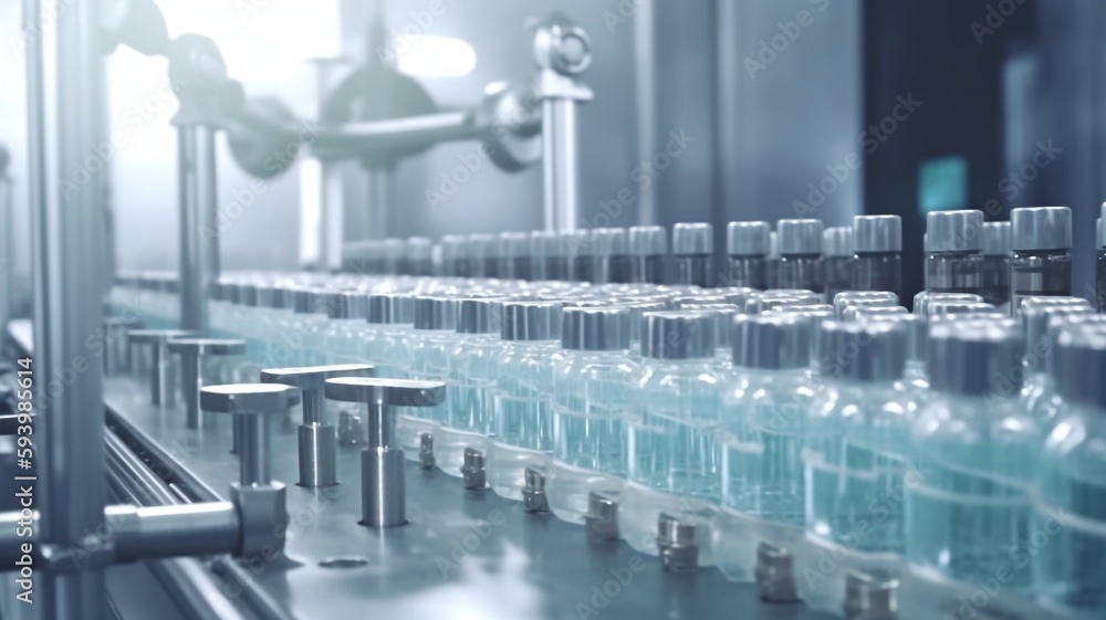 Production Line for Medical Ampoules at a Contemporary Pharmaceutical ...