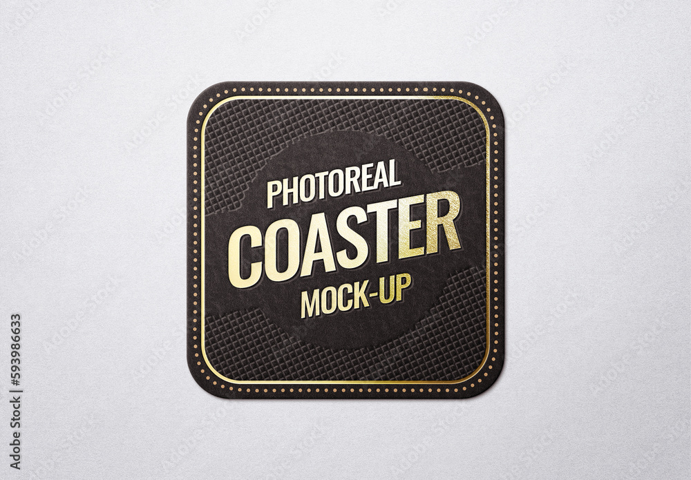 Coaster Mockup Template Restaurant Pub Cafe Bar Beer Round Stock ...