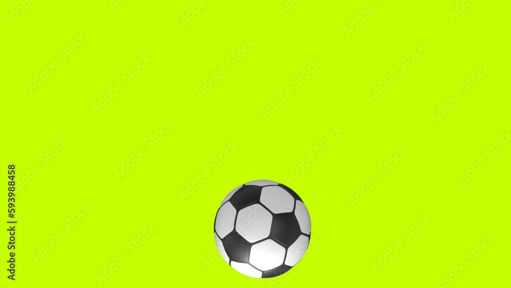Illustrative animation of a football rotating and moving on the bright ...