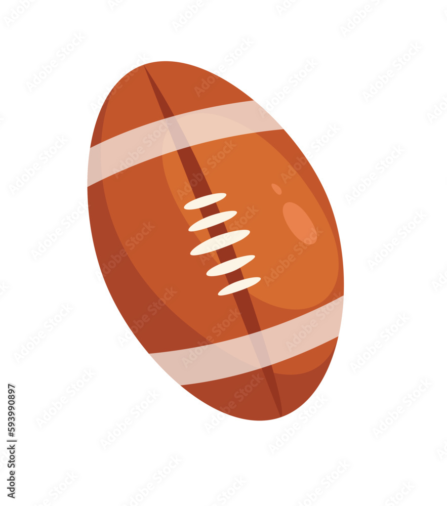 Concept School supplies education rugby. This flat vector illustration ...