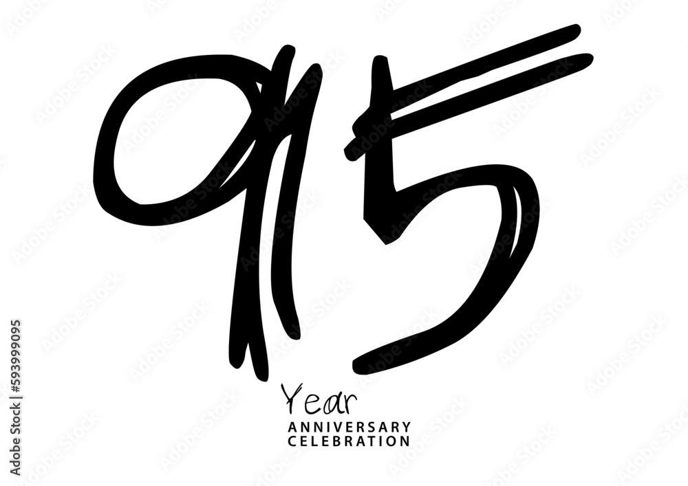 95 year anniversary celebration black color logotype vector, 95 number ...