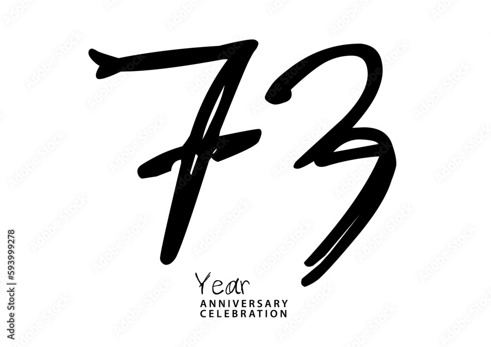 73 year anniversary celebration black color logotype vector, 73 number ...