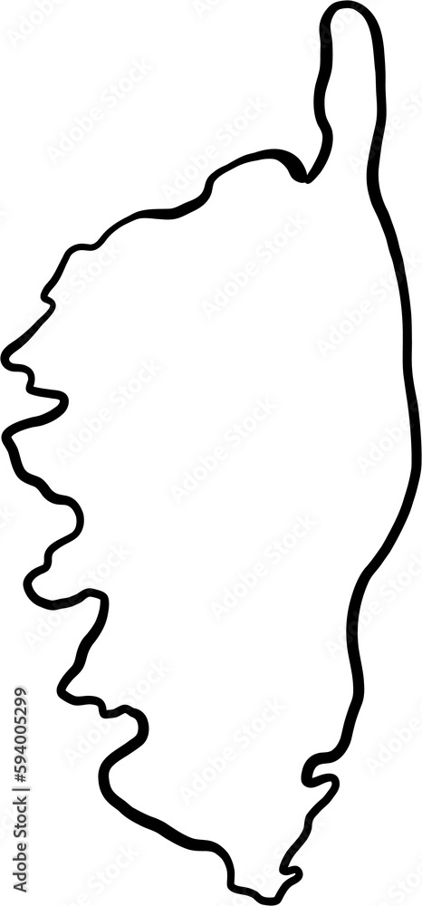 doodle freehand drawing of corsica island map. Stock Illustration ...