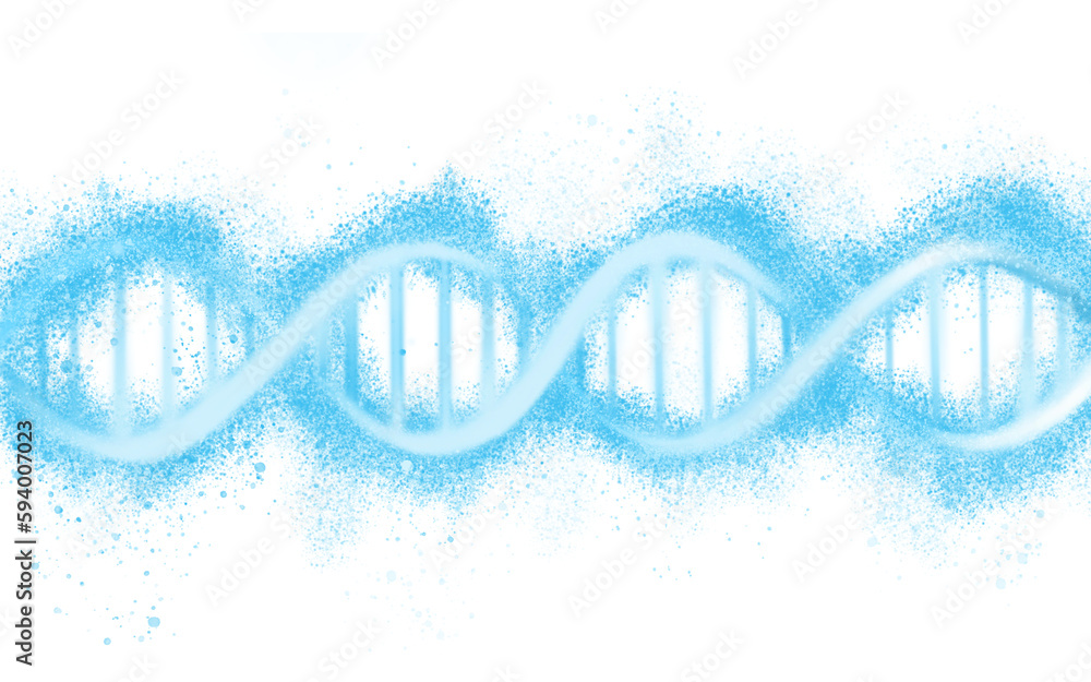 DNA structure, genetic code and science with neon blue isolated on png ...