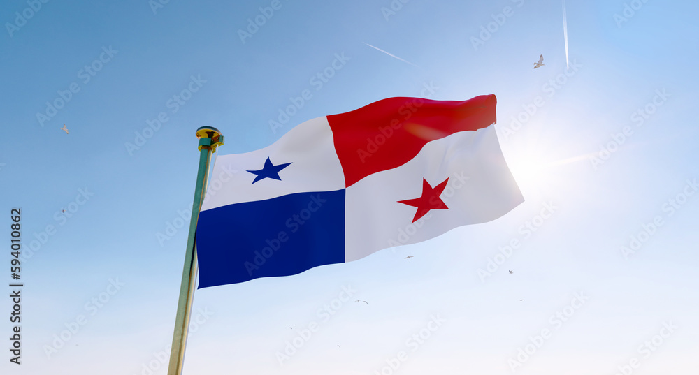 Panama flag. 3D realistic waving flag background. Flag of Panama flag ...
