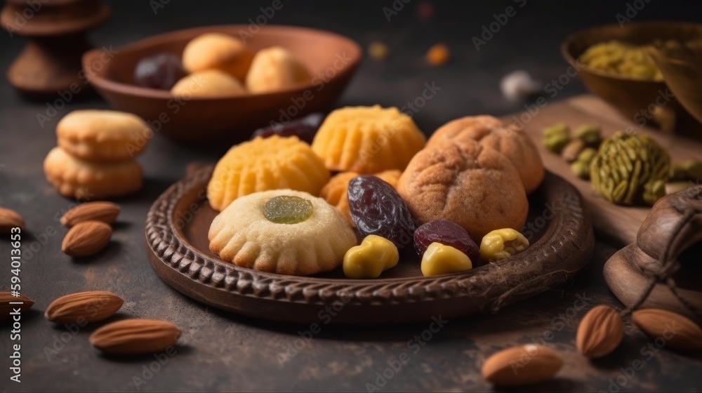 Semolina maamoul cookies with dates, walnuts, and pistachios ...