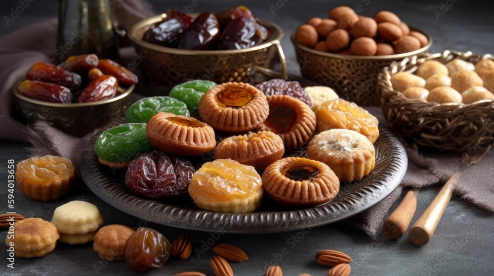 Semolina maamoul cookies with dates, walnuts, and pistachios ...