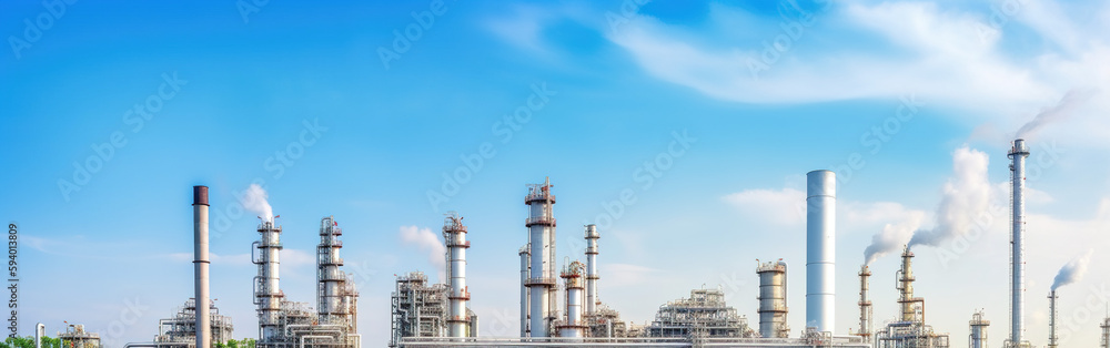 Oil refinery plant from industry zone, Oil and gas petrochemical ...