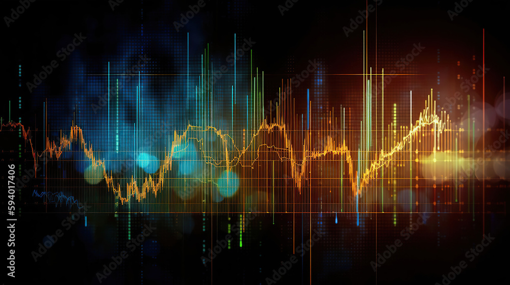 Bar graphs, Diagrams, financial figures. Abstract glowing forex chart ...