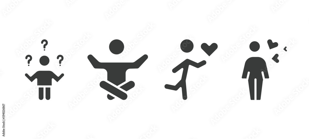 set of feeling and reaction filled icons. feeling and reaction glyph ...