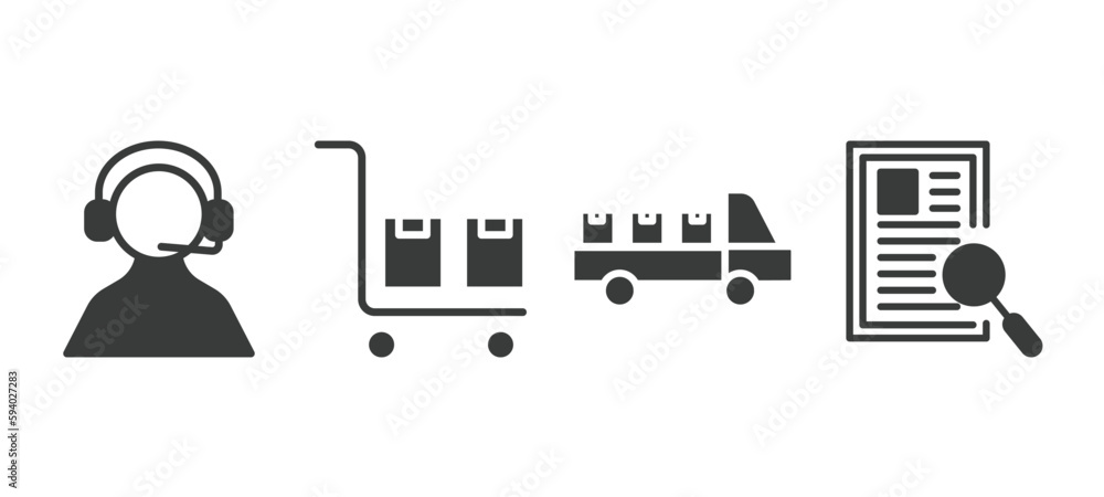 set of delivery and logistics filled icons. delivery and logistics ...