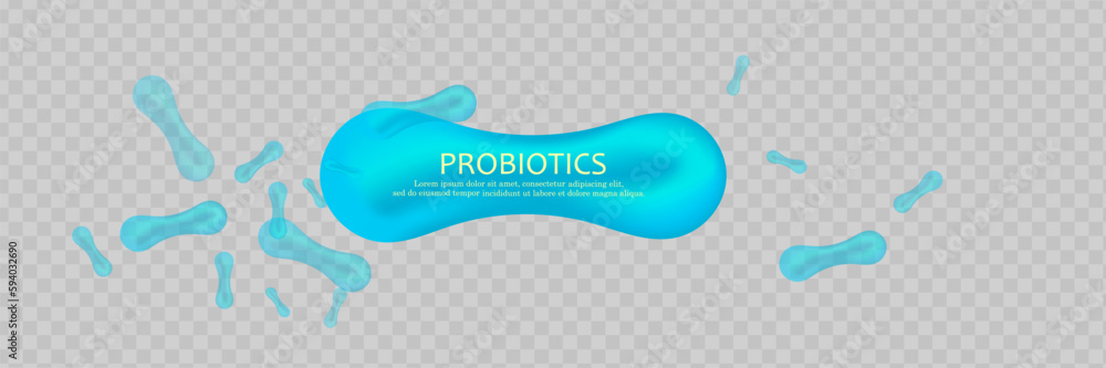 Probiotics Bacteria Vector illustration. Biology, Science background ...