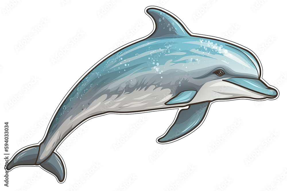 Dolphin Sticker On Isolated Transparent Background, Png, Logo ...