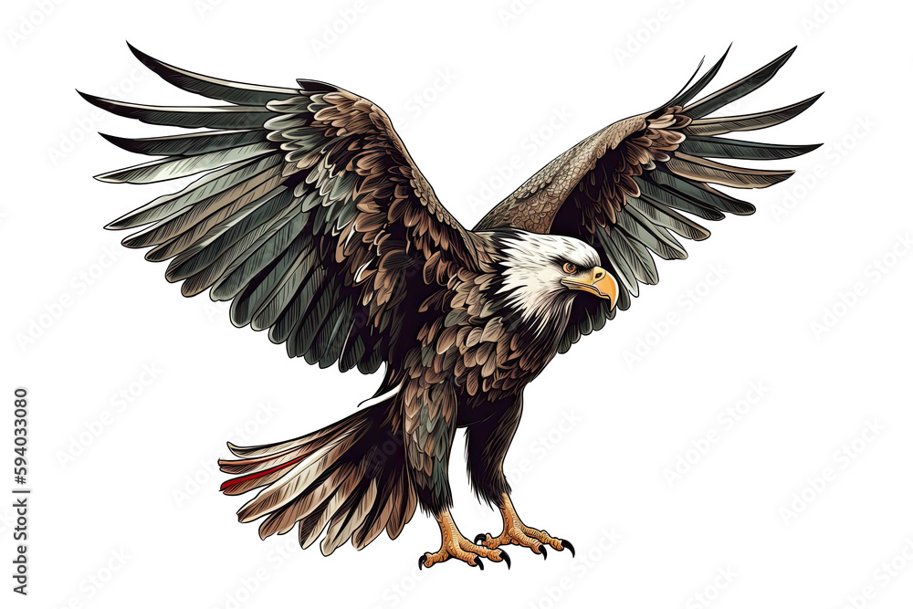 Eagle Sticker On Isolated Transparent Background, Png, Logo. Generative ...