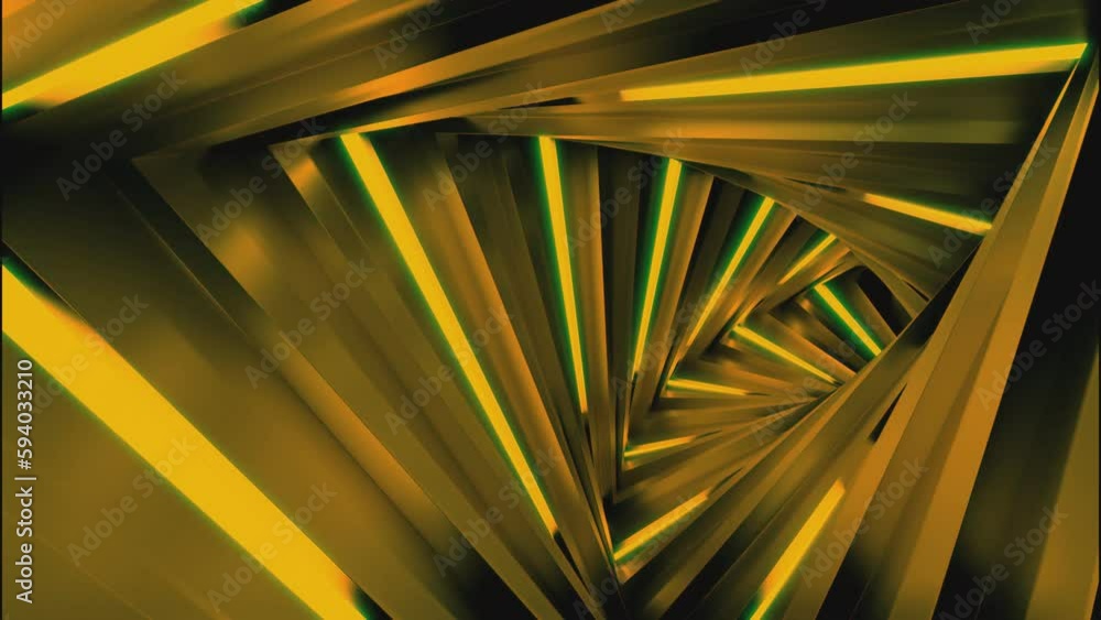 Movement in 3d tunnel with triangular lines. Design. 3D tunnel with ...