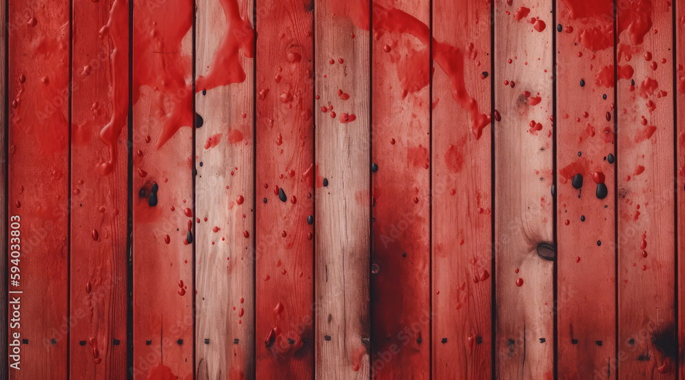 Red with splattered blood wooden planks background. Wooden texture. Red ...