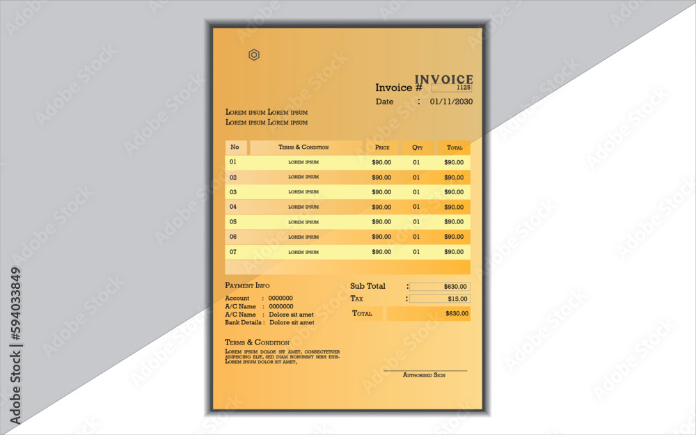 Modern and creative corporate company invoice template. Billing ...