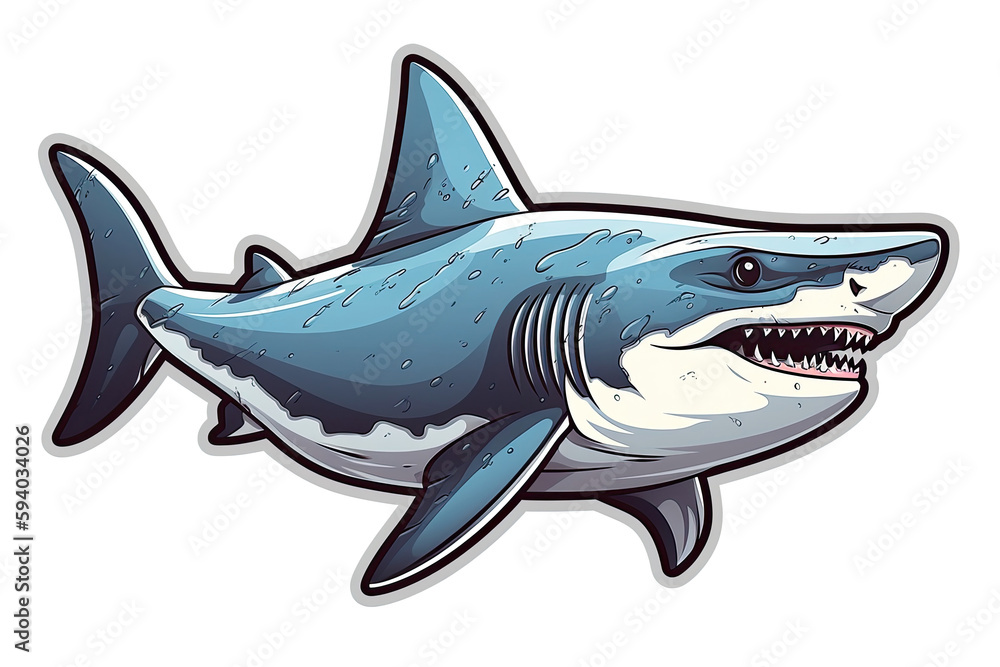Shark Sticker On Isolated Transparent Background, Png, Logo. Generative ...