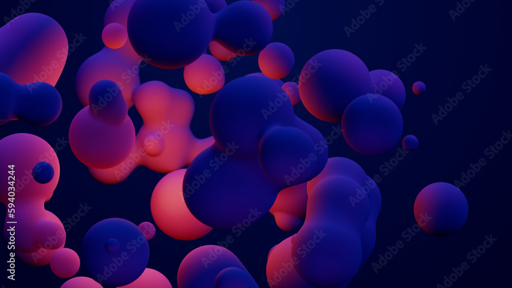 Metaverse 3d render morphing animation pink purple abstract metaball metasphere bubbles art ...