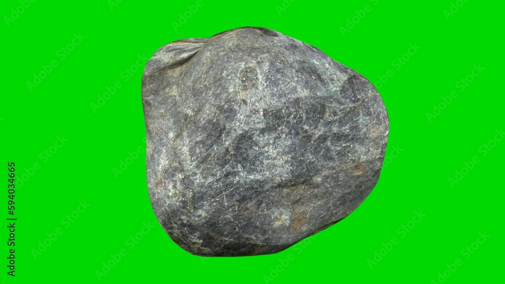 Animated 3d stones on a green background. Stone throwing video effects ...