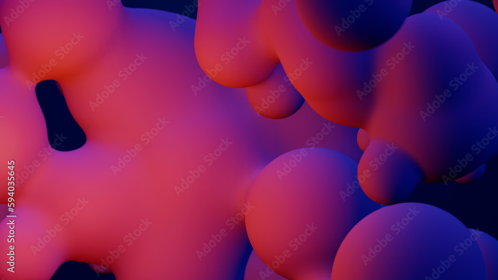 Metaverse 3d render morphing animation pink purple abstract metaball ...
