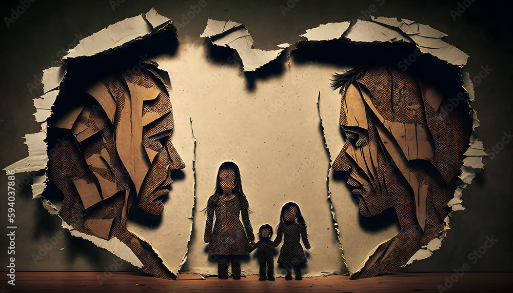 Divorce family breakup and division of children. Psychological problems ...