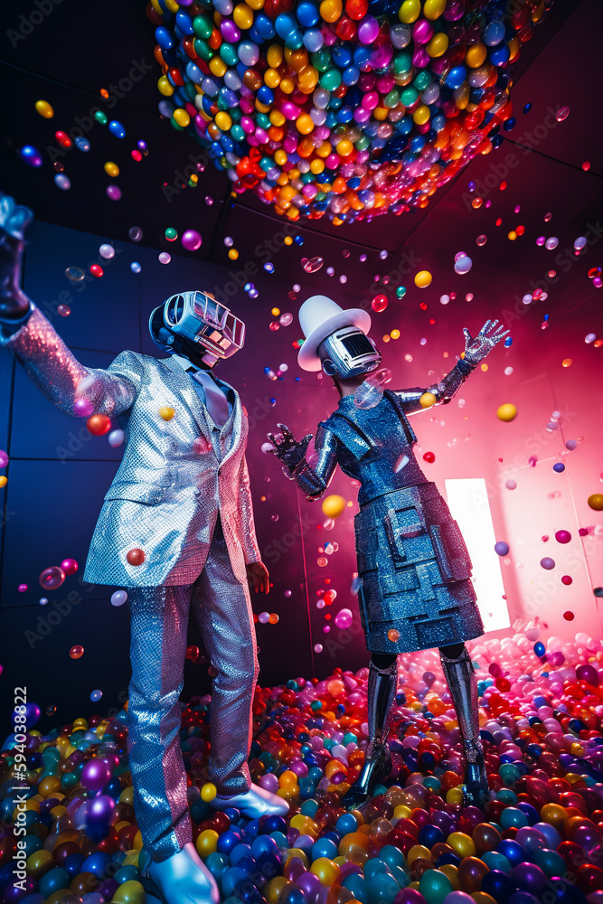 Generative AI illustration of couple of man and woman artificial ...