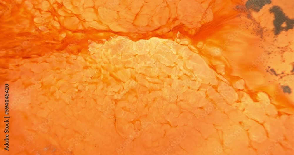 Orange paint move texture, macro. Bright orange red abstract liquid ...