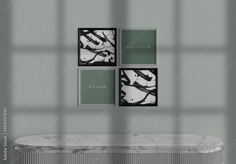 Four Square Photo Frames Mockup Stock Template | Adobe Stock