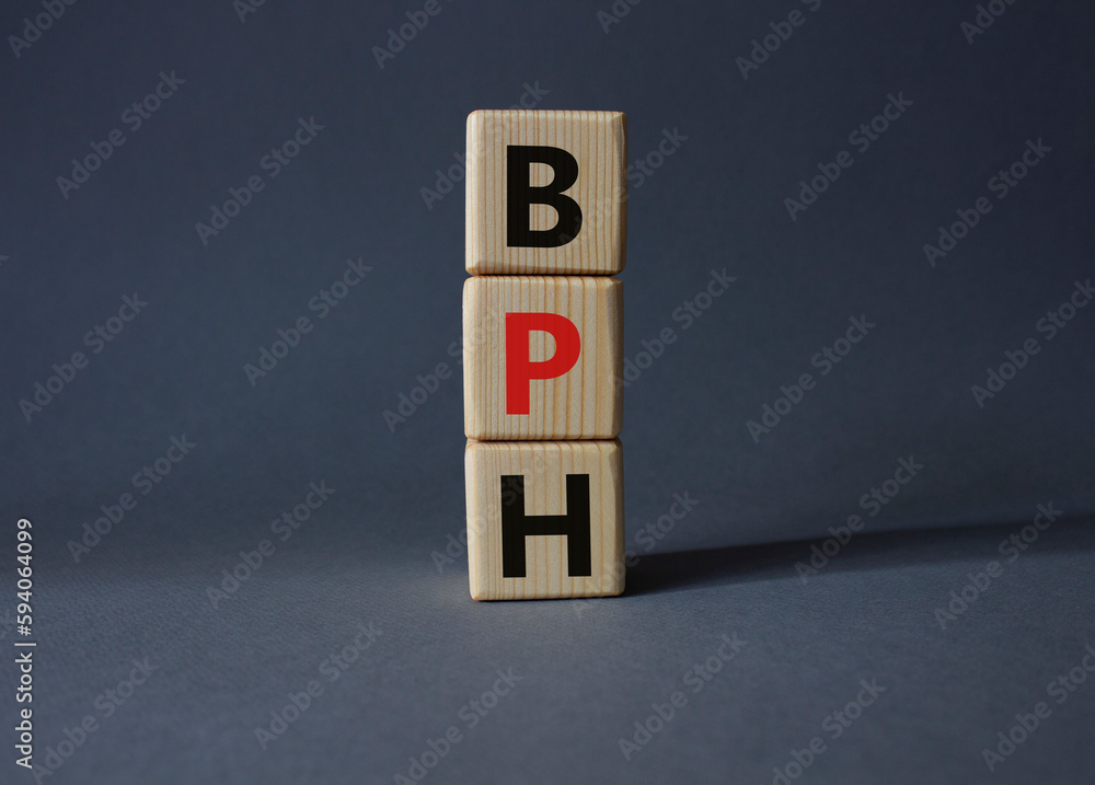 BPH - Benign Prostatic Hyperplasia symbol. Wooden cubes with word BPH ...