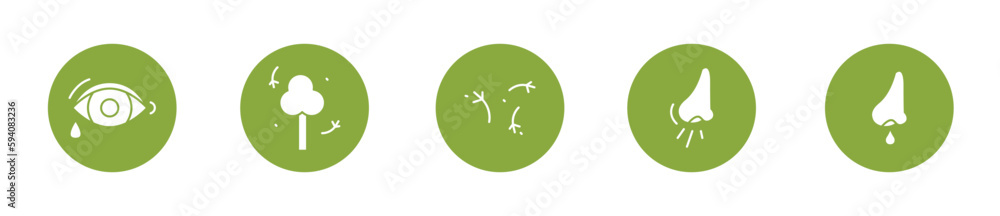 Pollen fever modern icon set, rapeseed allergy concept, hay fever ...