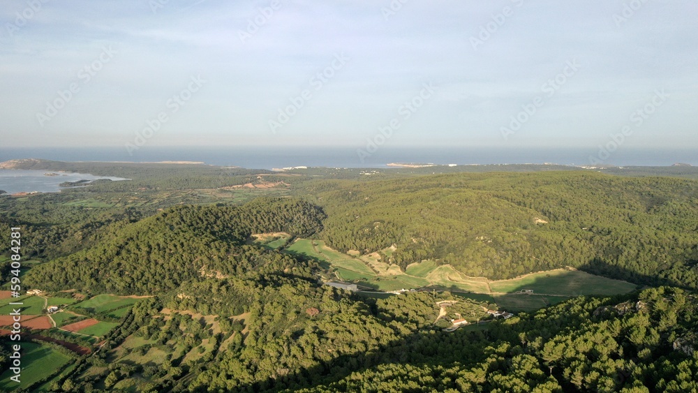 abbaye et église au sommet du monte toro sur l'île de Minorque aux ...