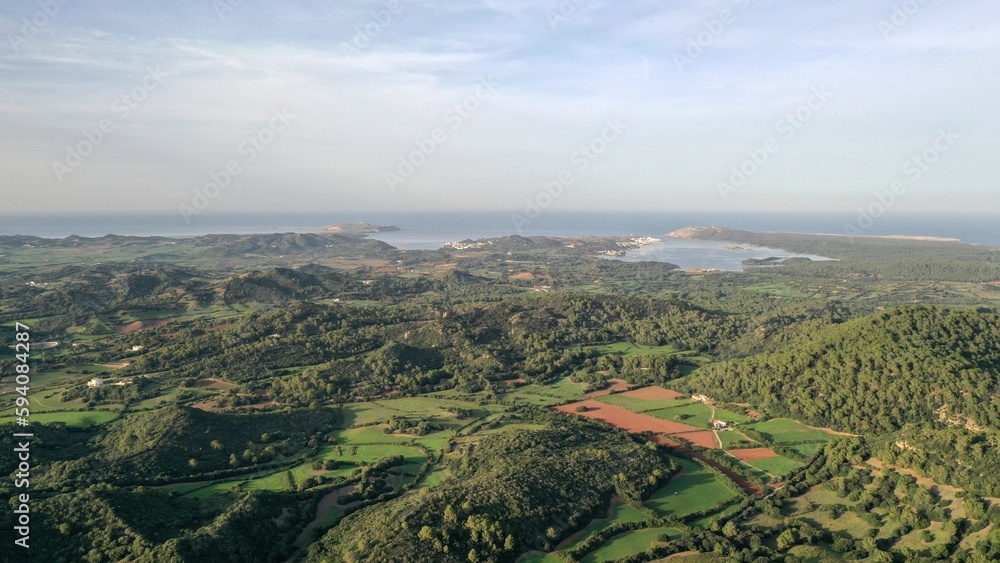 abbaye et église au sommet du monte toro sur l'île de Minorque aux ...