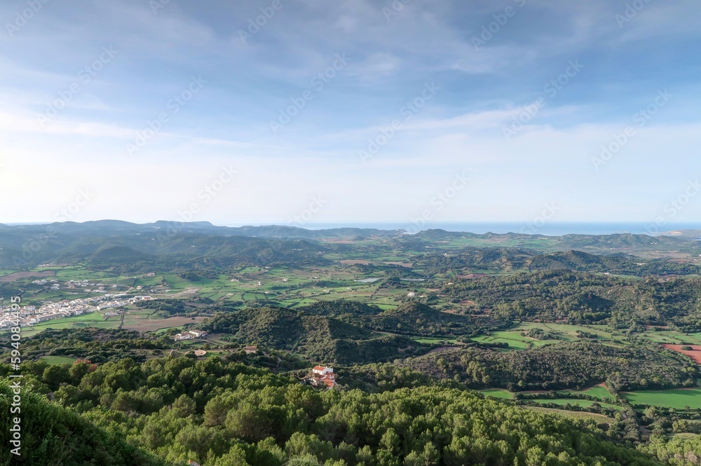 abbaye et église au sommet du monte toro sur l'île de Minorque aux ...