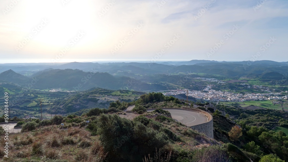 abbaye et église au sommet du monte toro sur l'île de Minorque aux ...