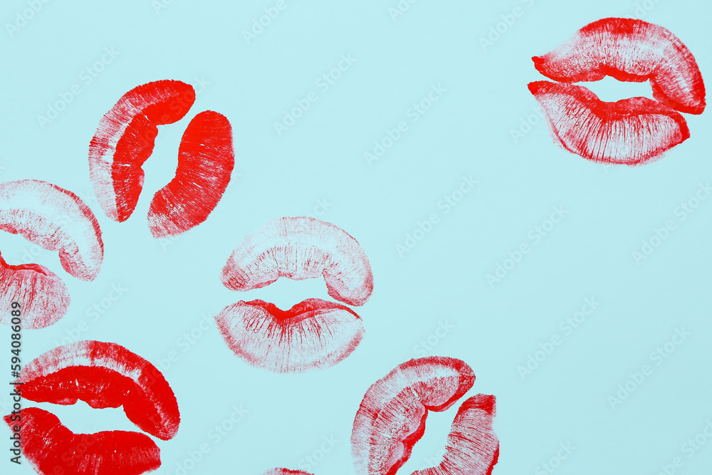 Lipstick Kiss Marks Background