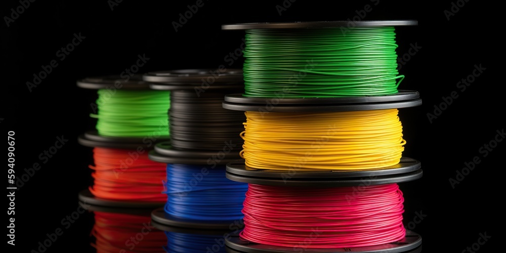 Multi-color stack of pla filament for 3d printing, concept of Material ...