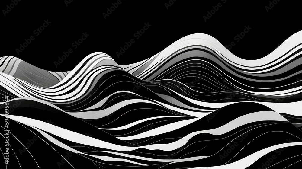 Bold black lines evoking a majestic landscape Stock Illustration ...