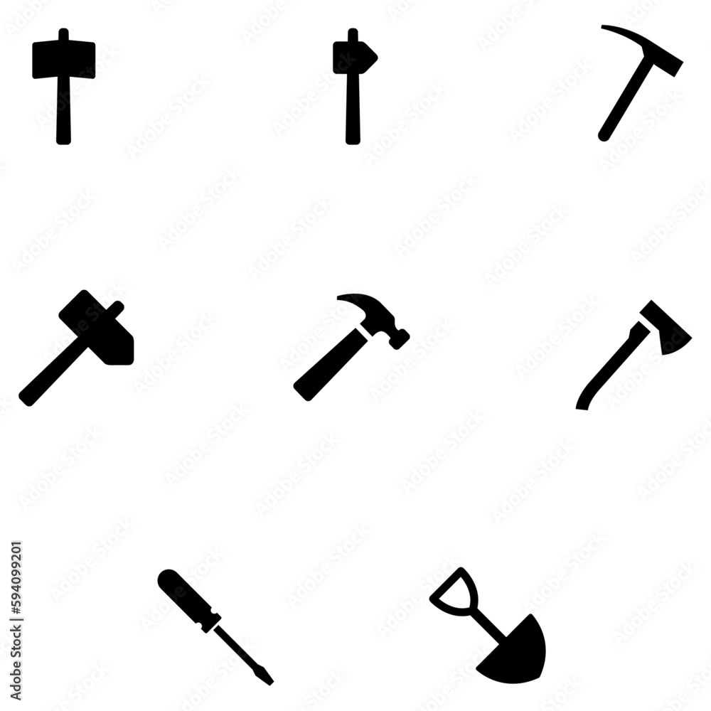 tools vector set, icon, symbol, logo, clipart, isolated. vector ...