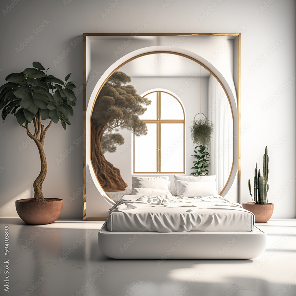 Photorealistic image high definition 4K room for an 18-year-old girl ...