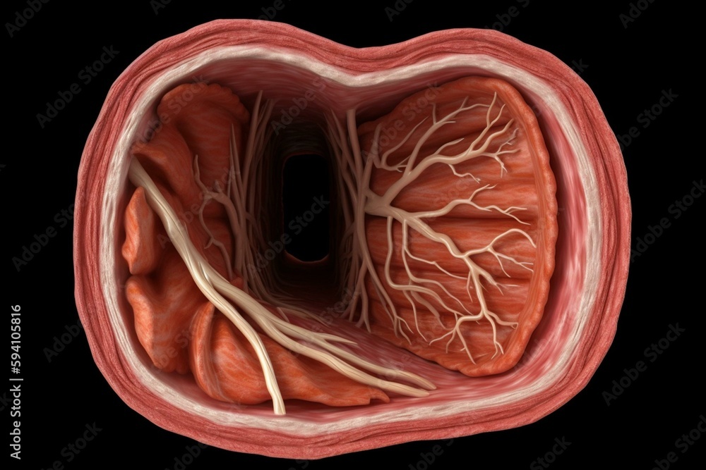 Muscle Type: Cardiac muscle - Cross section through a muscle with ...