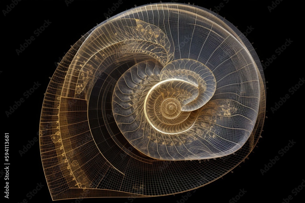 Golden Ratio and spiral nautilus shell, math proportions in nature ...