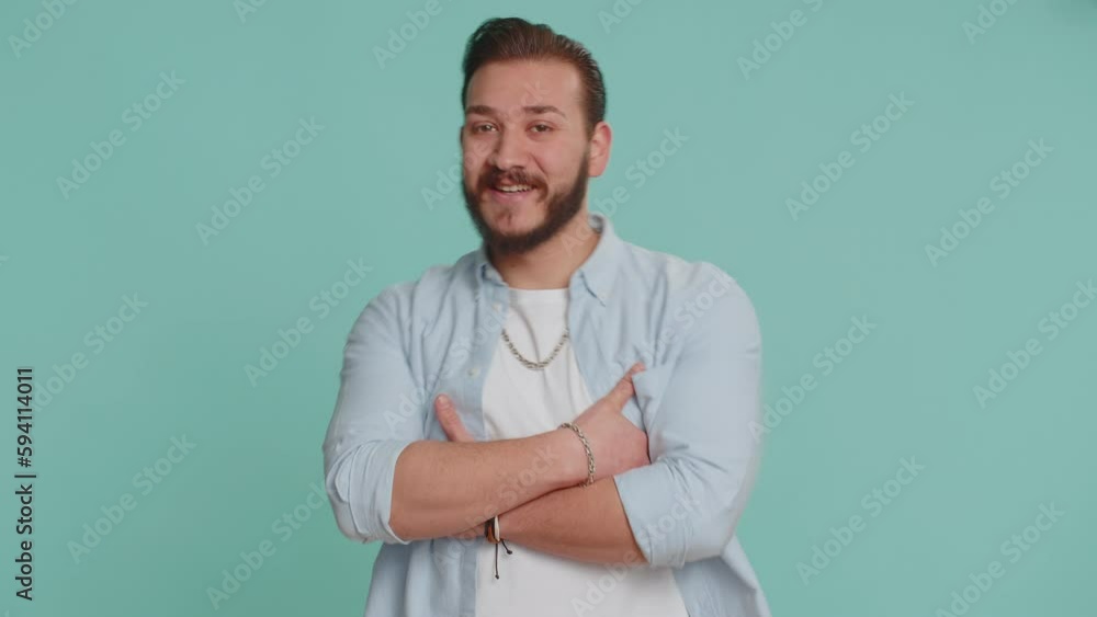 Comical Funny Young Lebanese Man Making Playful Silly Facial